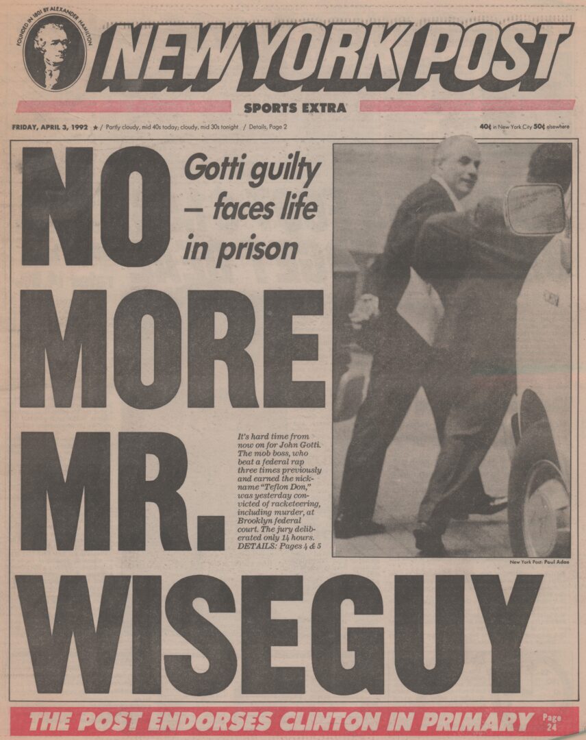 Legendary New York tabloid’s heyday included focus on Mafia stories ...